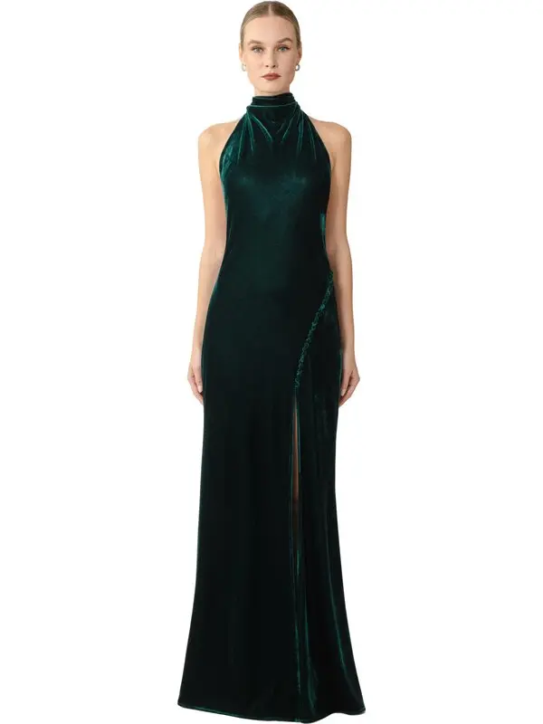 SAU LEE Penelope Velvet Gown - Emerald