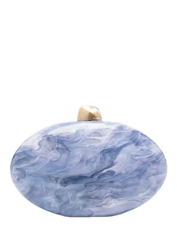 Cult Gaia Oval Marble Effect Clutch Bag - Blue