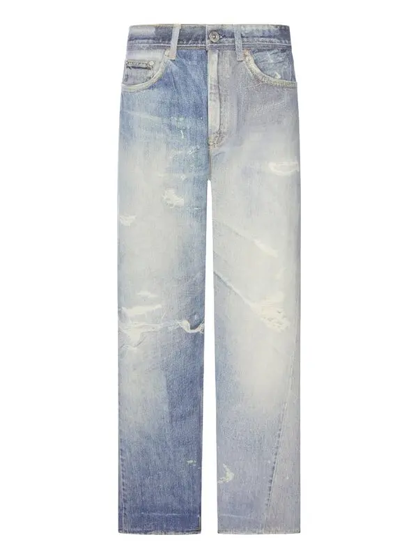 Our Legacy Third Cut Cotton Jeans With Digital Print - Multicolor