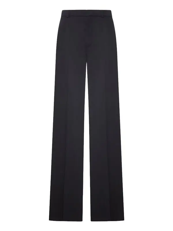 Chloé High-rise Flared Wool Trousers - Black