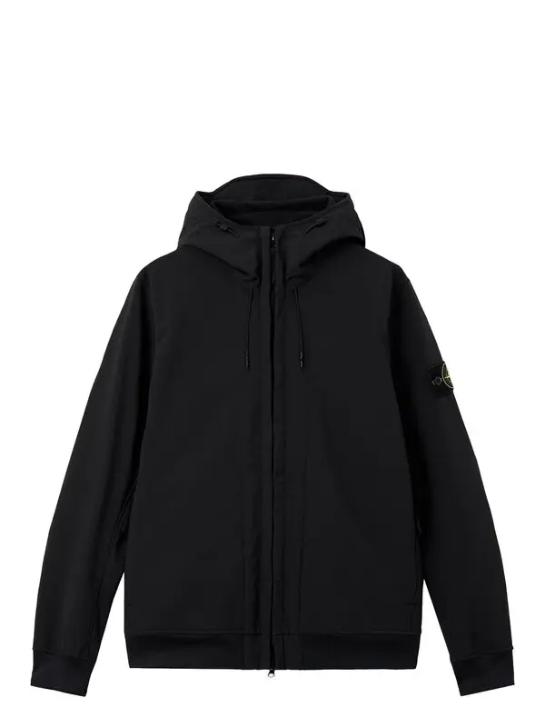 Stone Island Soft Shell-r Jacket With E.dye® Technology - Black