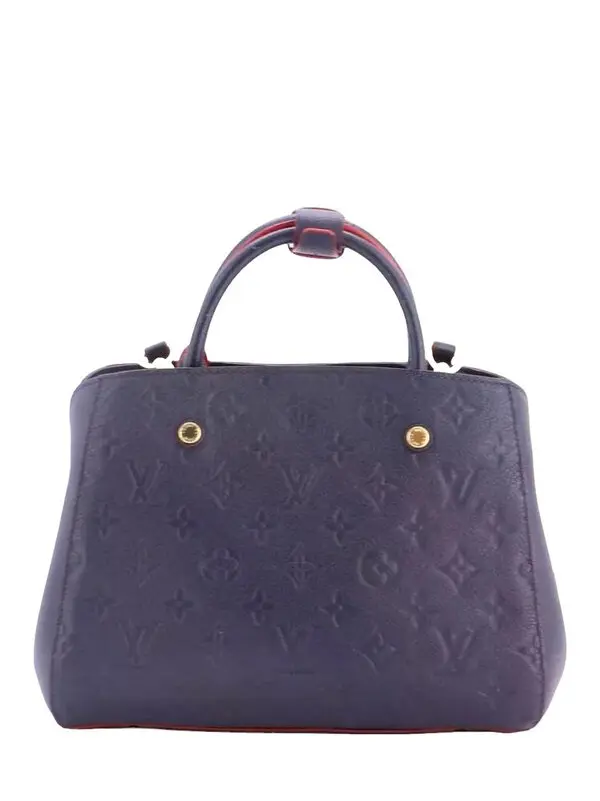 LOUIS VUITTON Monogram Empreinte Montaigne Bb Satchel - Blue