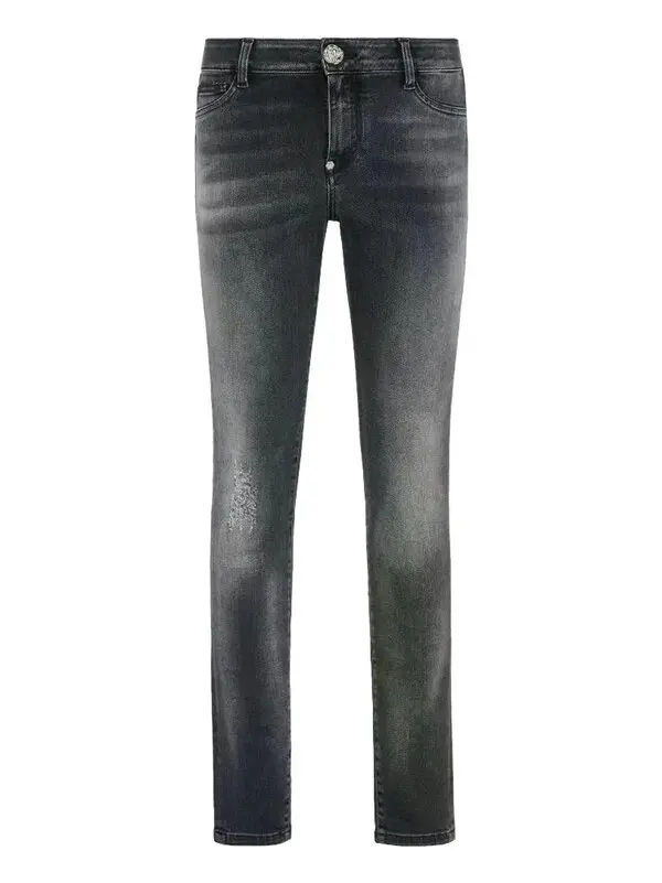 Philipp Plein Distressed Slim-fit Jeans - Grey