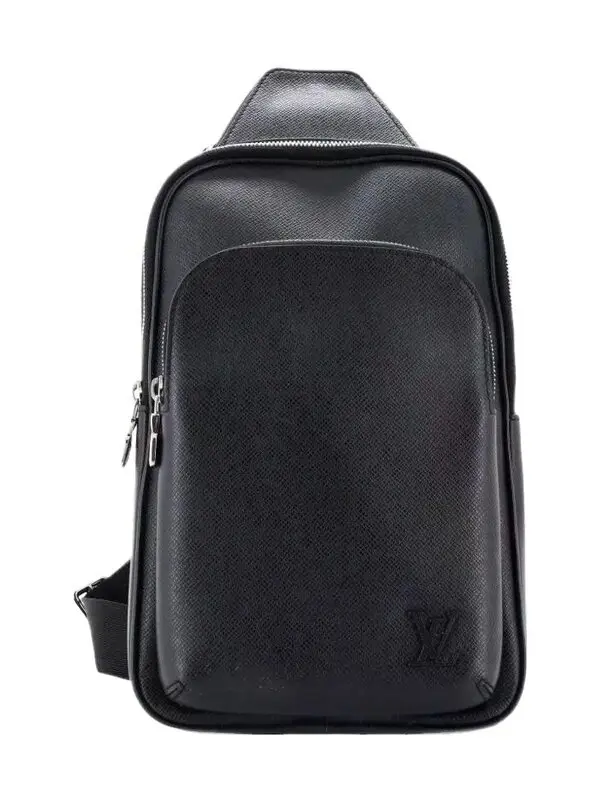 LOUIS VUITTON Avenue Sling Bag Nm Taiga Leather Crossbody Bag - Black