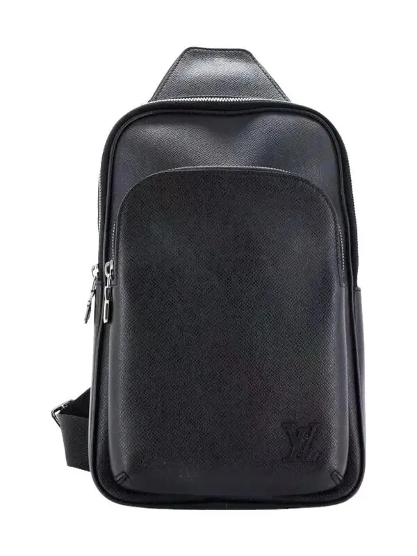 LOUIS VUITTON Avenue Sling Bag Nm Taiga Leather Crossbody Bag - Black