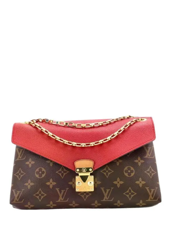 LOUIS VUITTON Pallas Chain Monogram Canvas And Calfskin Shoulder Bag - Brown