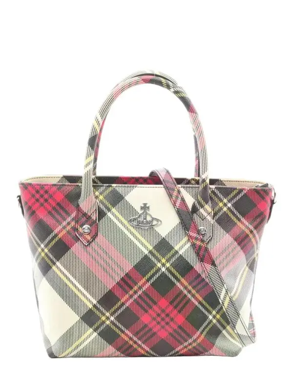 VIVIENNE WESTWOOD Mini Tartan Tote Bag - Red