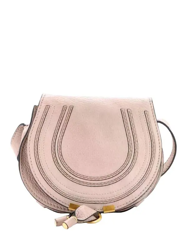 Chloé Marcie Leather Small Crossbody Bag - Grey