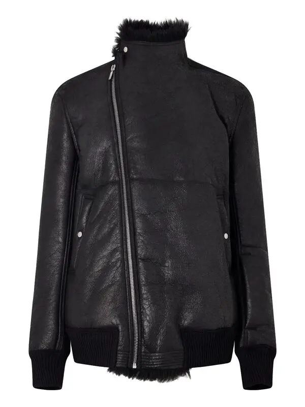 Rick Owens Hollywood Flight Shearling Jacket - Black