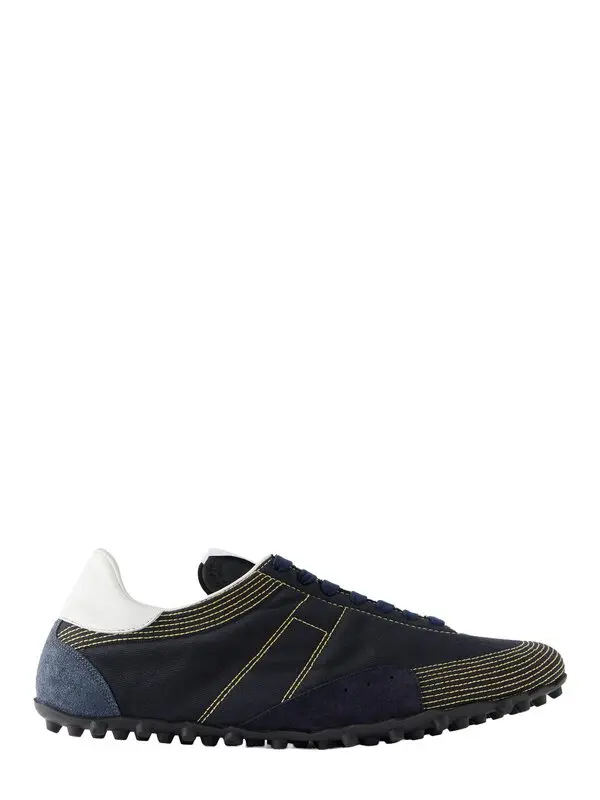 MAISON MARGIELA Leather And Suede-trimmed Cotton-twill Sneakers - Black