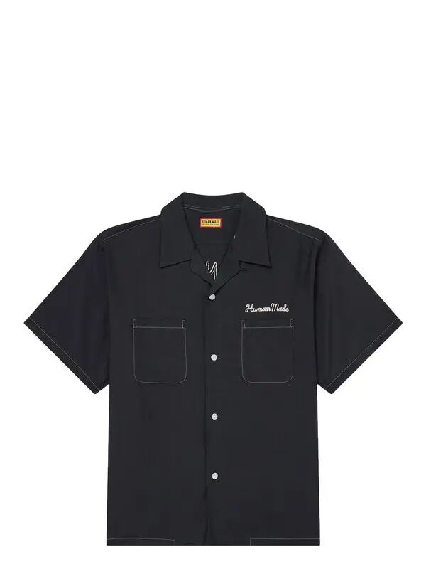HUMAN MADE Souvenir Logo-embroidered Poplin Shirt - Black