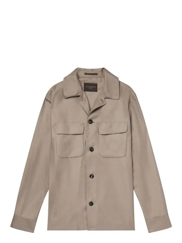 SLOWEAR Wool And Silk-blend Overshirt - Neutrals