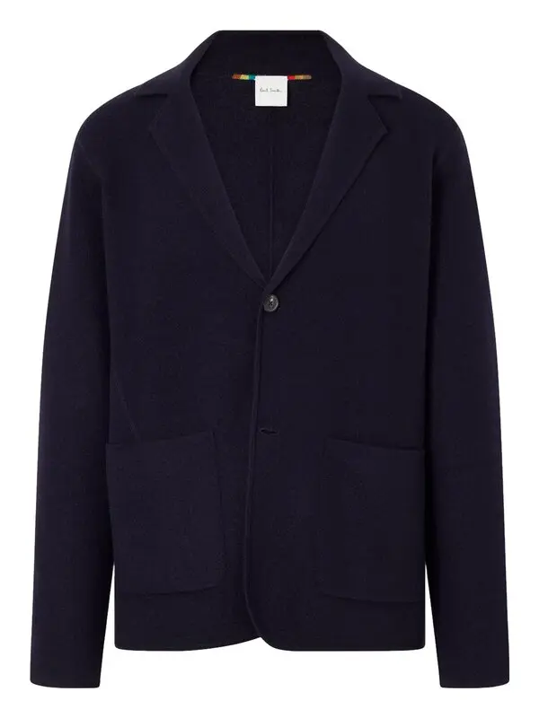 Paul Smith Knitted Merino Wool Blazer - Blue