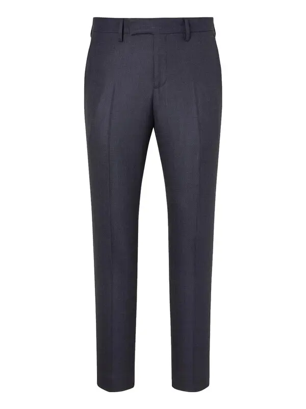 LARDINI Straight-leg Wool Suit Trousers - Blue