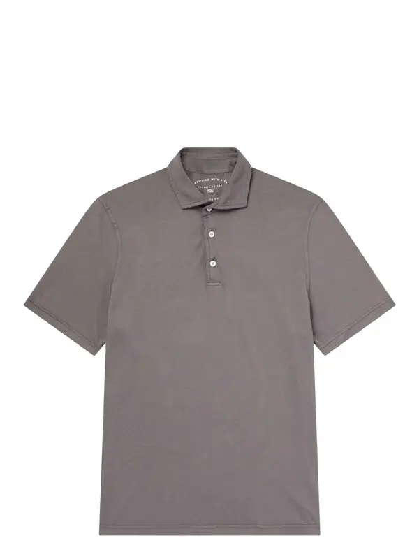 Fedeli Cotton-jersey Polo Shirt - Brown