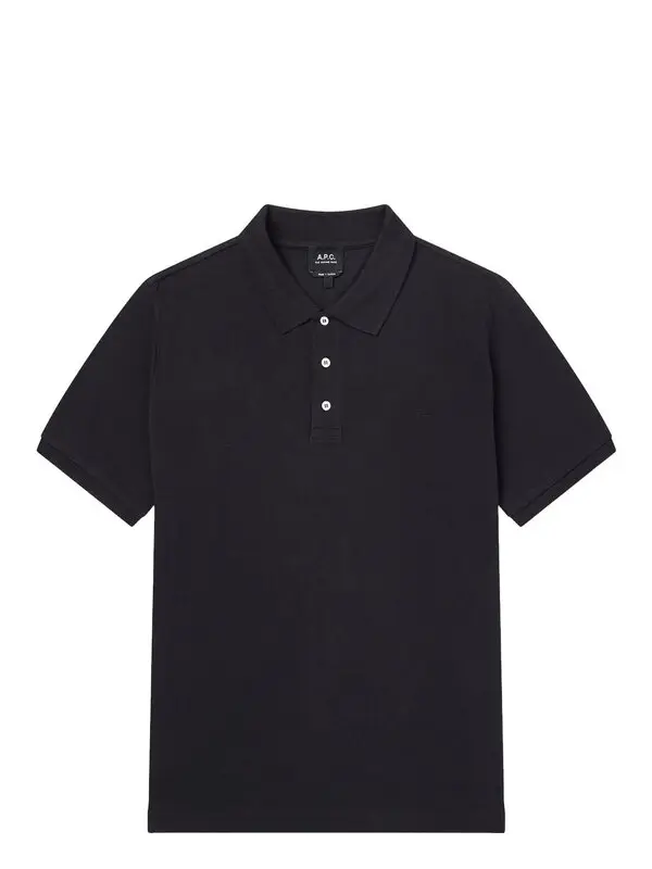 A.p.c. Joe Cotton-piqué Polo Shirt - Black