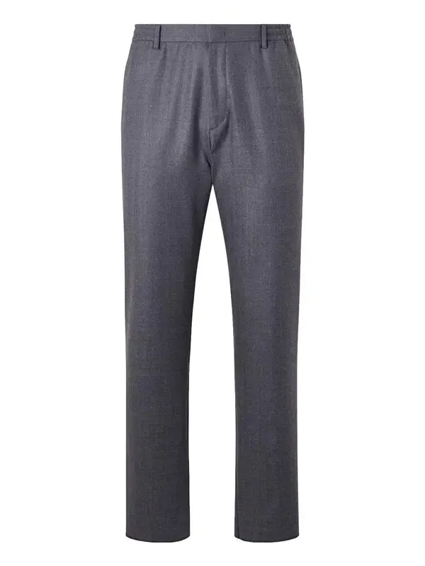 Boglioli Straight-leg Herringbone Virgin Wool Trousers - Gray