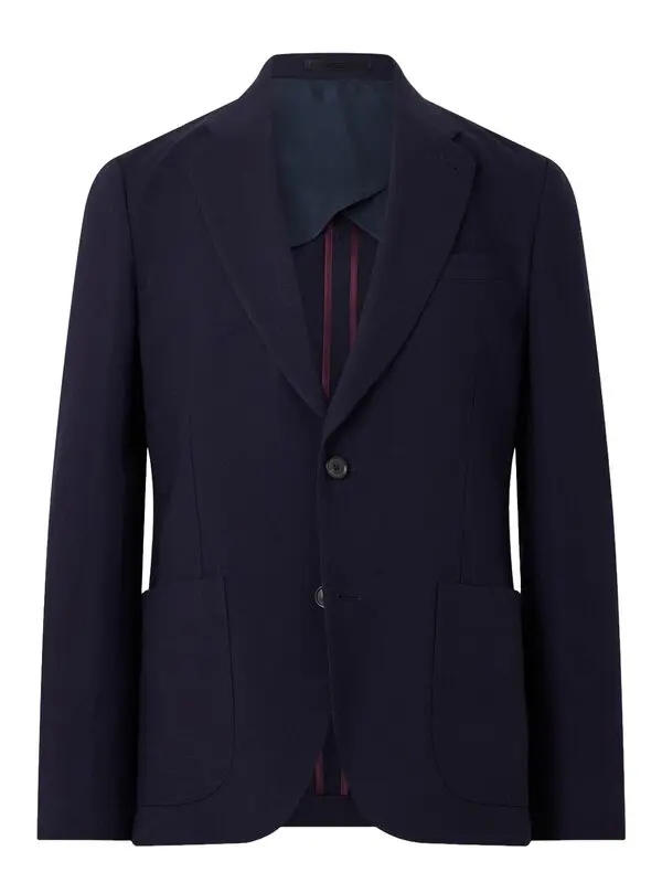 Paul Smith Wool Hopsack Blazer - Blue