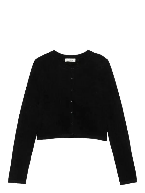 Sandro Cropped Button-up Cardigan - Black