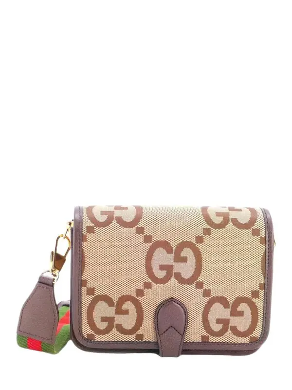 Gucci Jumbo Gg Canvas Small Messenger Bag - Brown