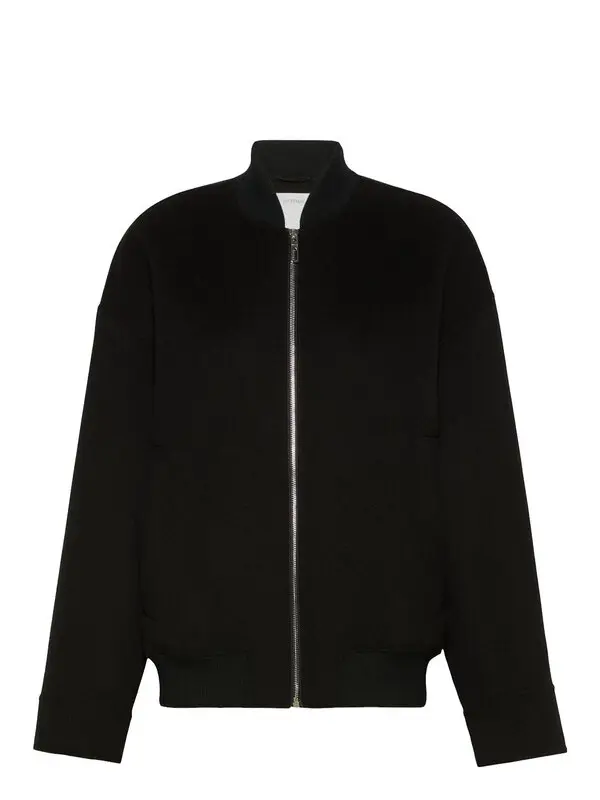 Sportmax Bomber In Pure Wool Double - Black