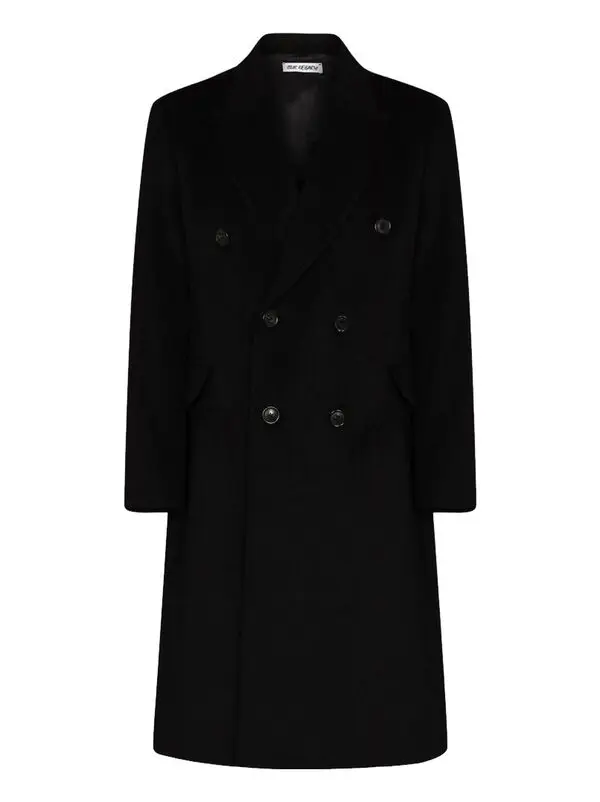 Our Legacy Double-breasted Mohair And Virgin Wool Blend Coat - Black