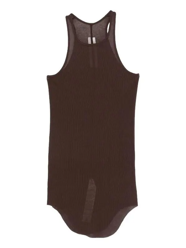 Rick Owens Ribbed Knit Sleeveless Top - Brown