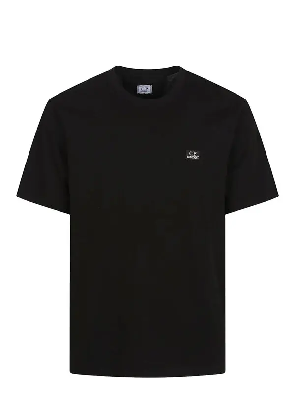 C.P. COMPANY 30/1 Jersey Short Sleeve Logo Patch T-shirt - Black