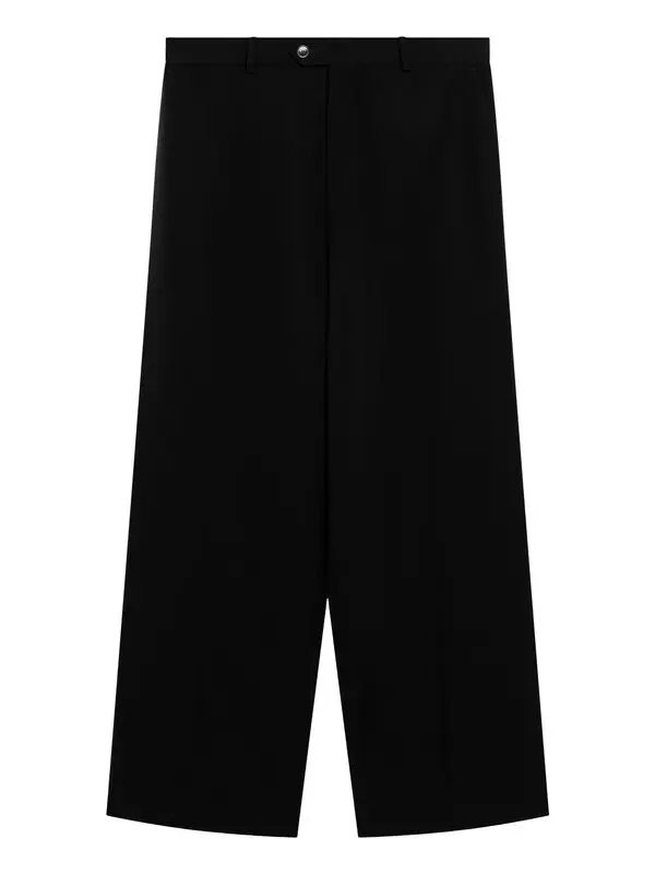 Balenciaga Wide-leg Tailored Trousers In Twill - Black