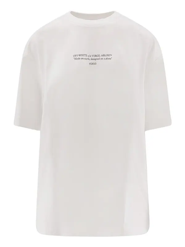 Off-White Cotton T-shirt With Logo Print - White