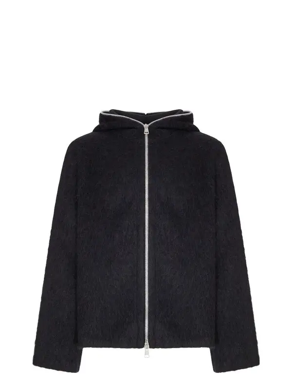 Our Legacy Full Zip Wool Hoodie - Black