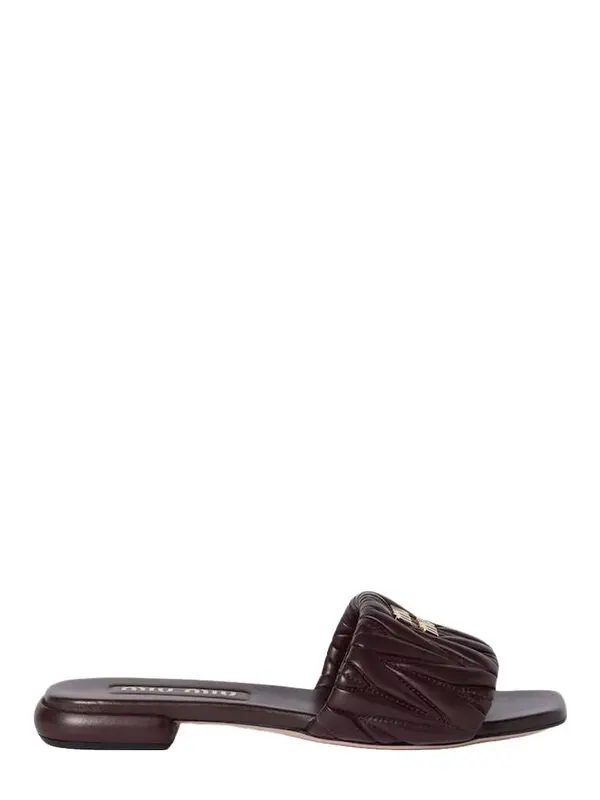 Miu Miu Nappa Matelassé Flat Sandals - Multicolor