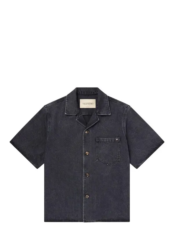 Valentino Garavani Vgold Denim Shirt - Gray
