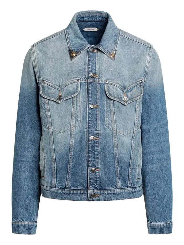 Versace Medium Stonewashed Denim Jacket - Blue