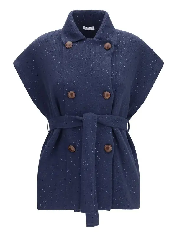 Brunello Cucinelli Double-breasted Sequin Vest - Blue