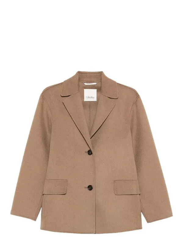 Max Mara Fitted Wool Blazer With Notched Lapels - Brown