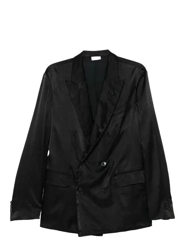 Dries Van Noten Double-breasted Peak Lapel Blazer - Black