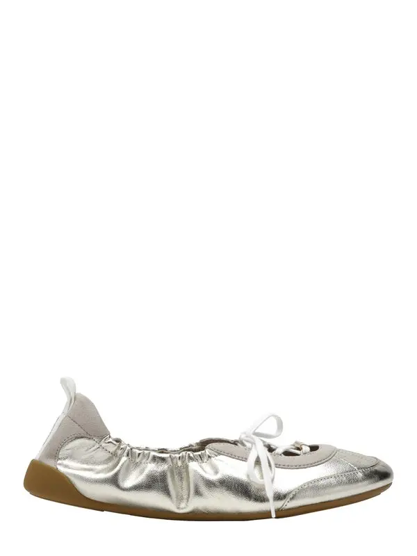 Chloé Metallic Nappa Leather Kick Ballet Sneakers - Silver