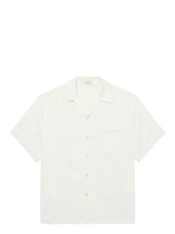 Versace Striped Cotton And Silk-blend Jacquard Shirt - White