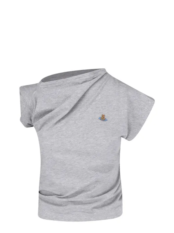 VIVIENNE WESTWOOD Hebo" Multicolor Cherub Print Cotton Top - Gray