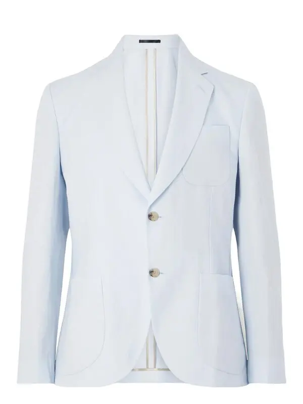 Paul Smith Single-breasted Linen Suit Jacket - Blue