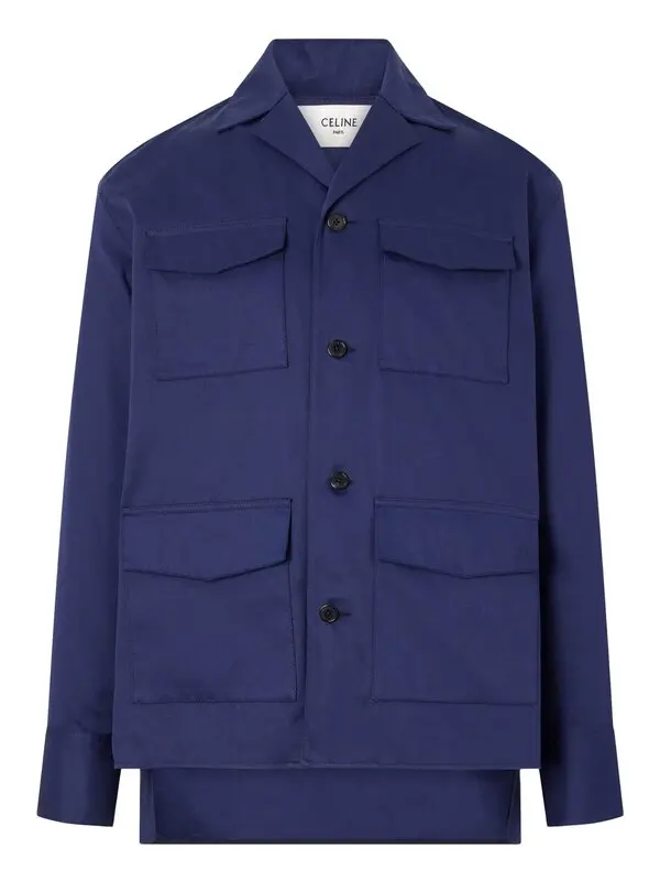 Celine Cotton-sateen Overshirt - Navy