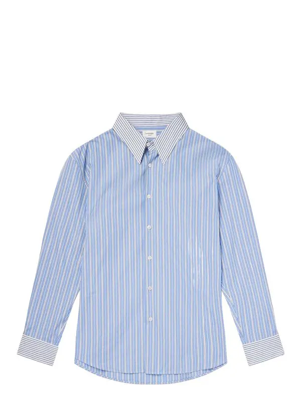 Saint Laurent Striped Cotton-poplin Shirt - Blue