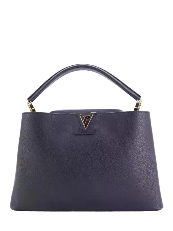 LOUIS VUITTON Capucines Leather Satchel - Black