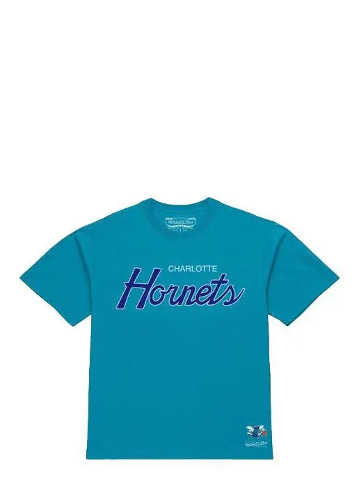 Mitchell & Ness Charlotte Hornets Vintage Wordmark T-shirt - Teal