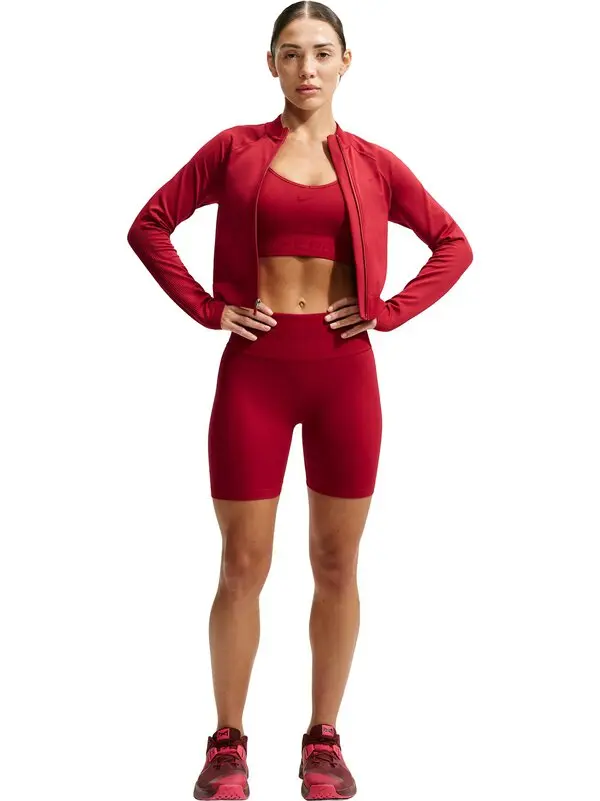 Nike Pro Seamless Dri-fit High-waisted 5" Biker Shorts - Red