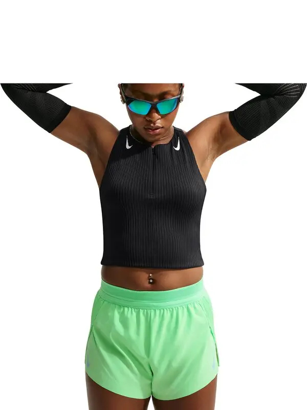 Nike Aeroswift Dri-fit Adv Cropped Running Tank Top - Black