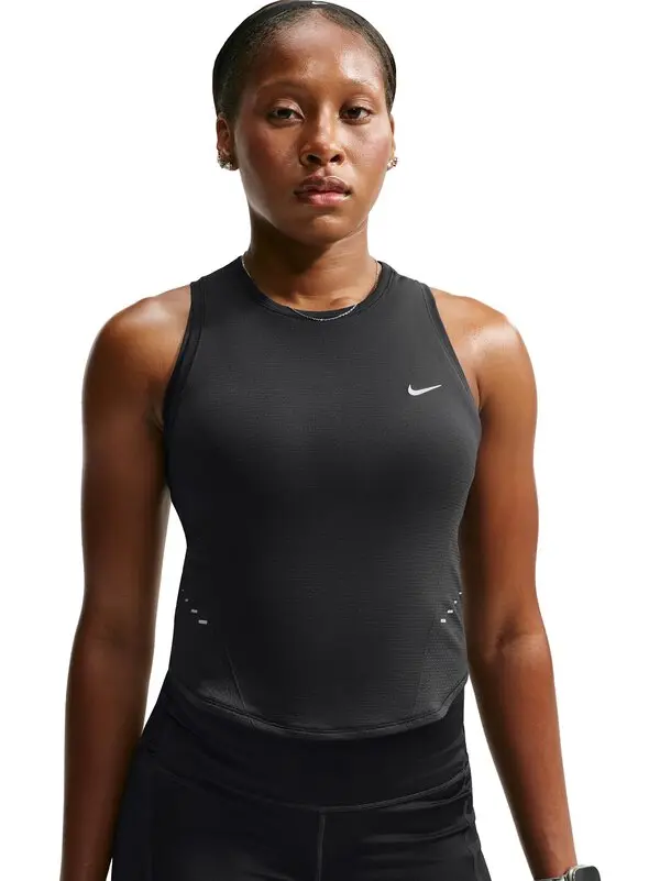 Nike Swift Dri-fit Seamless Cropped Running Tank Top - Black