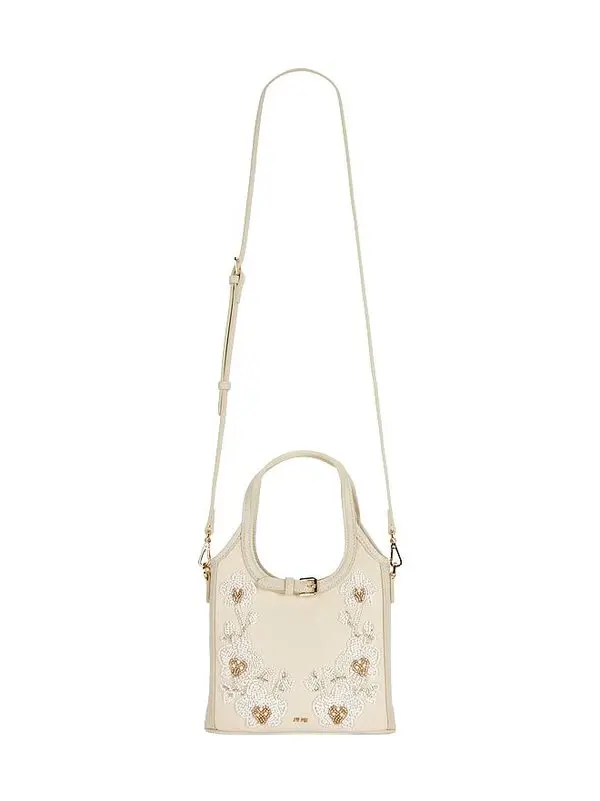 Jw Pei Brooke Mini Beaded Top Handle Bag - Ivory