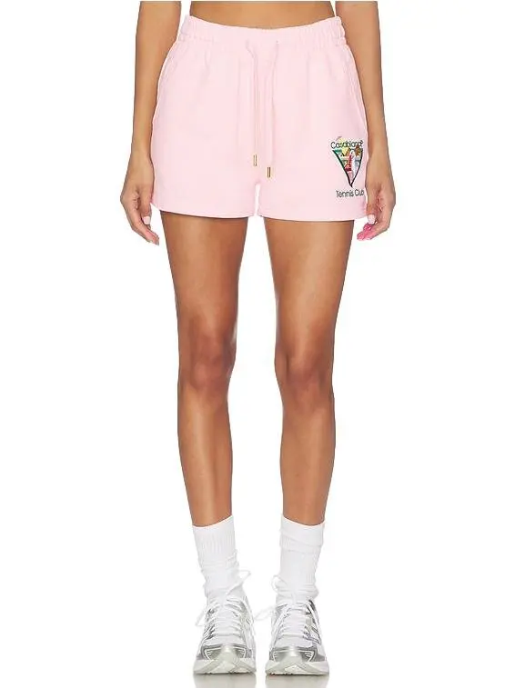 Casablanca Tennis Club Classic Shorts - Pink Loopback